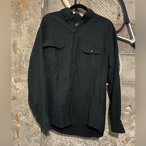 Dickies | Shirts | Dickies Large Black Shirt With Purple Buttons ...